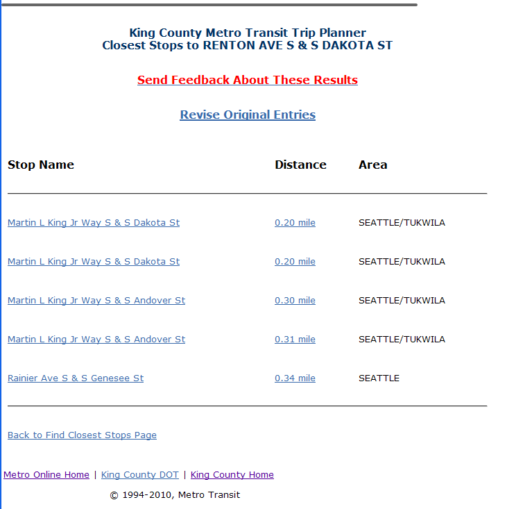 Closest Stops – Seattle Transit Blog
