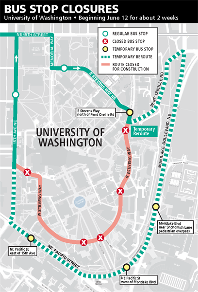 UW Reroutes Bring Several Closer to Station, for Two Weeks – Seattle ...