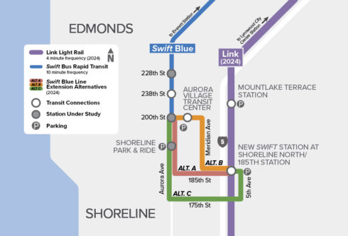 Community Transit studies connections from Swift to Link at 185th ...
