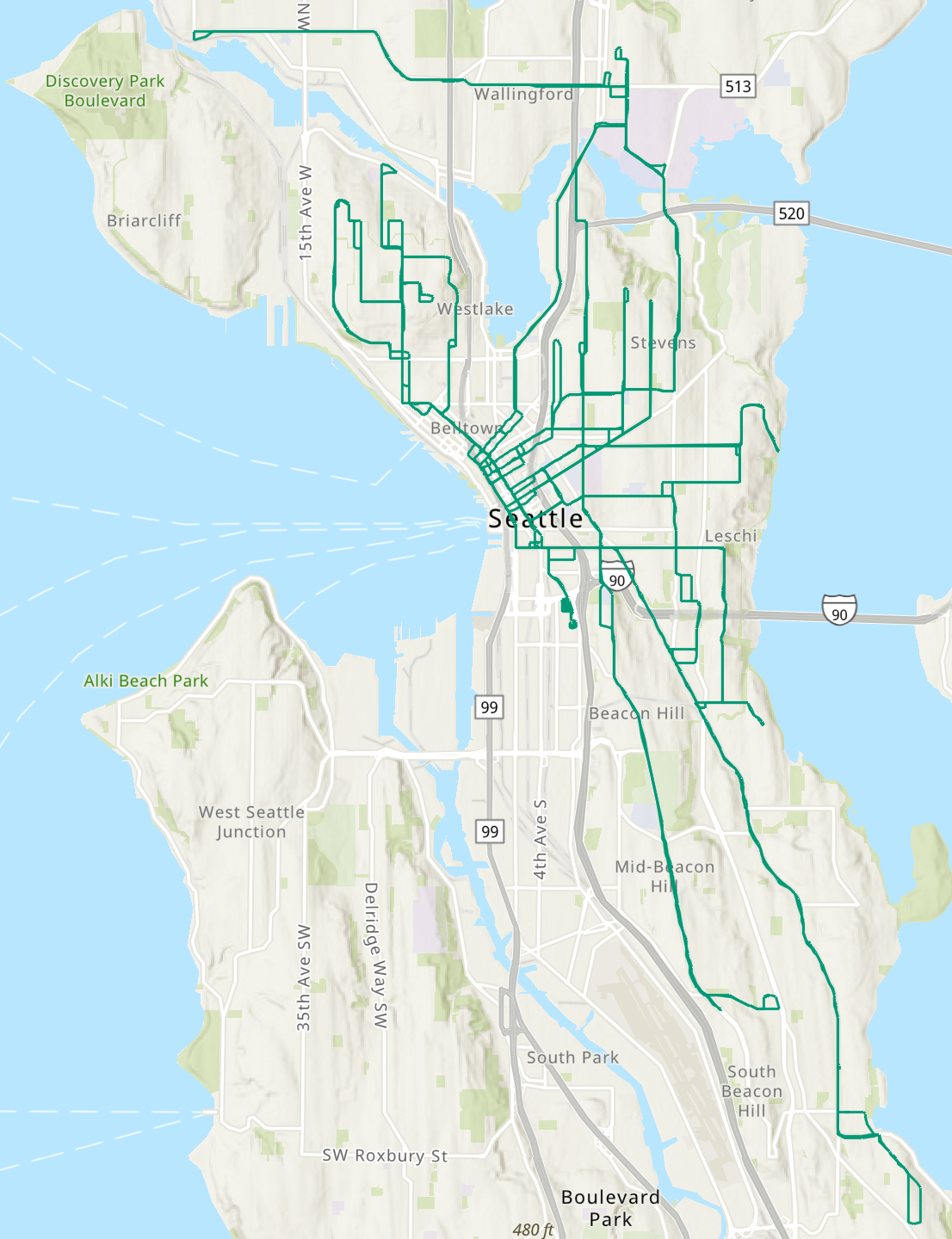 Friday Roundtable: Metro Trolley Wire Map – Seattle Transit Blog
